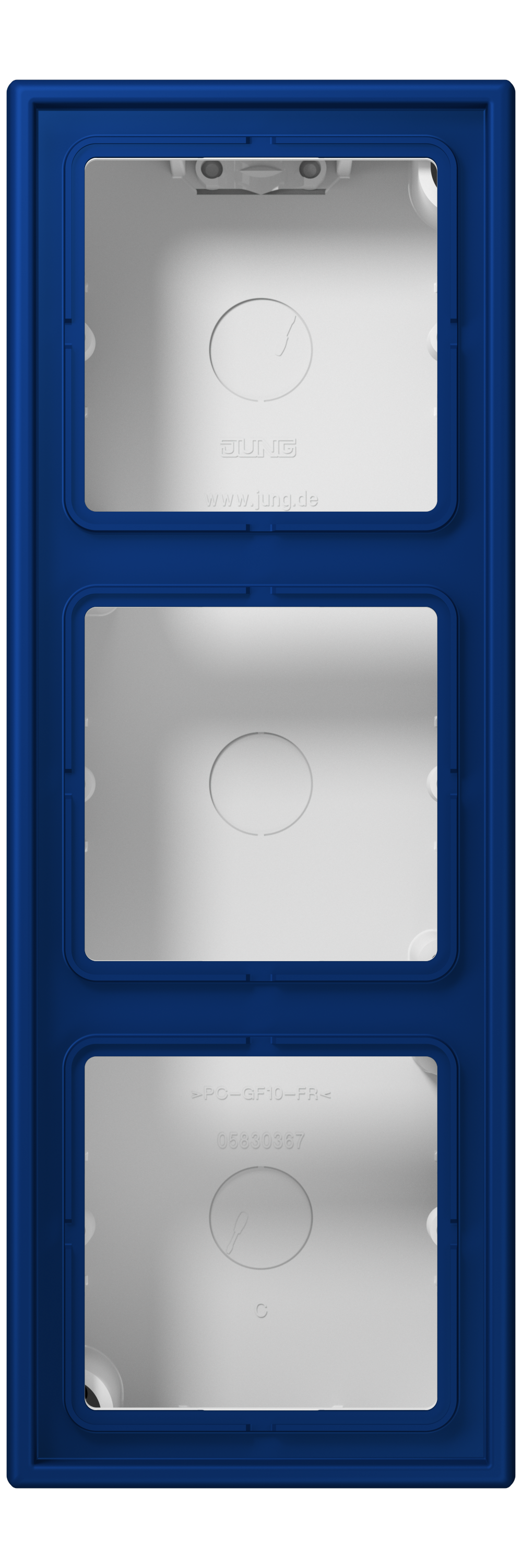 Surface cap 3-gang, LS CUBE, duroplastic lacquered, bleu outremer foncé ...