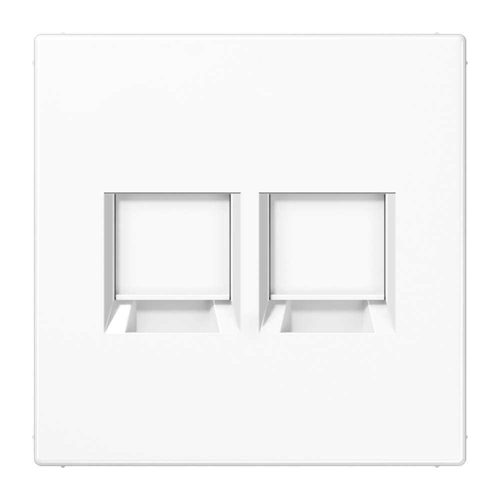 Centre plate (snap-on fixing) for modular jack sockets, 2-gang, Avaya ...