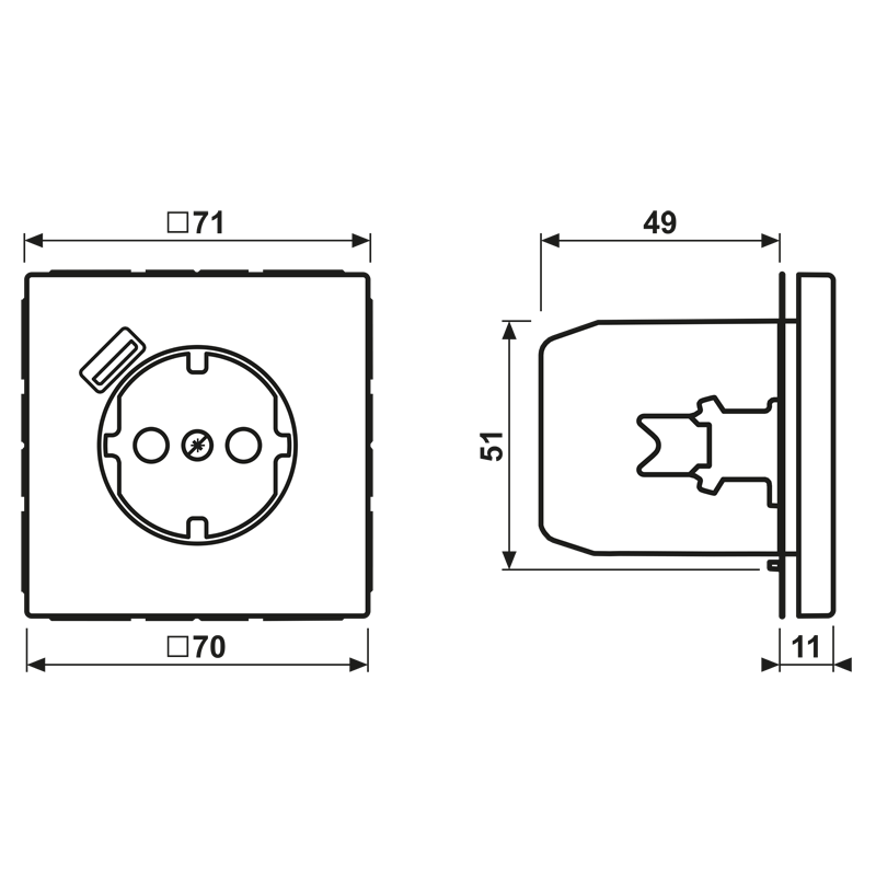 SCHUKO® socket with USB charger (JUNG Quick Charge®), Safety Plus ...