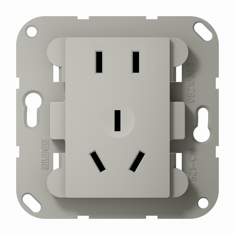 Socket insert 2P+E and 2P, Chinese system, plug socket grey | 2521-5 CN GR