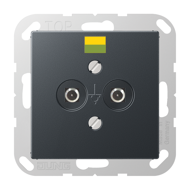 Potential equalisation socket, screw terminals, matt anthracite | A 565 ...