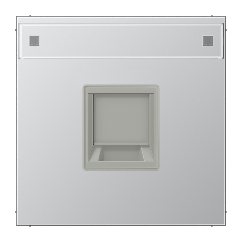 Centre plate (snap-on fixing) for modular jack sockets, 1-gang, with ...