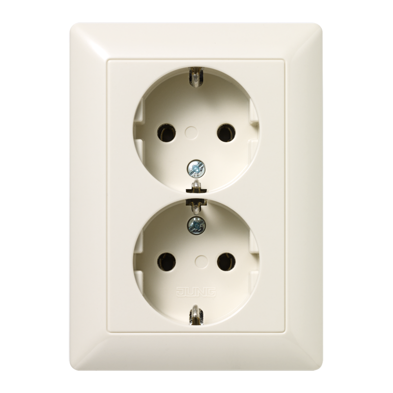 2-gang SCHUKO® socket, Safety+, ivory | AS 5020 KIU
