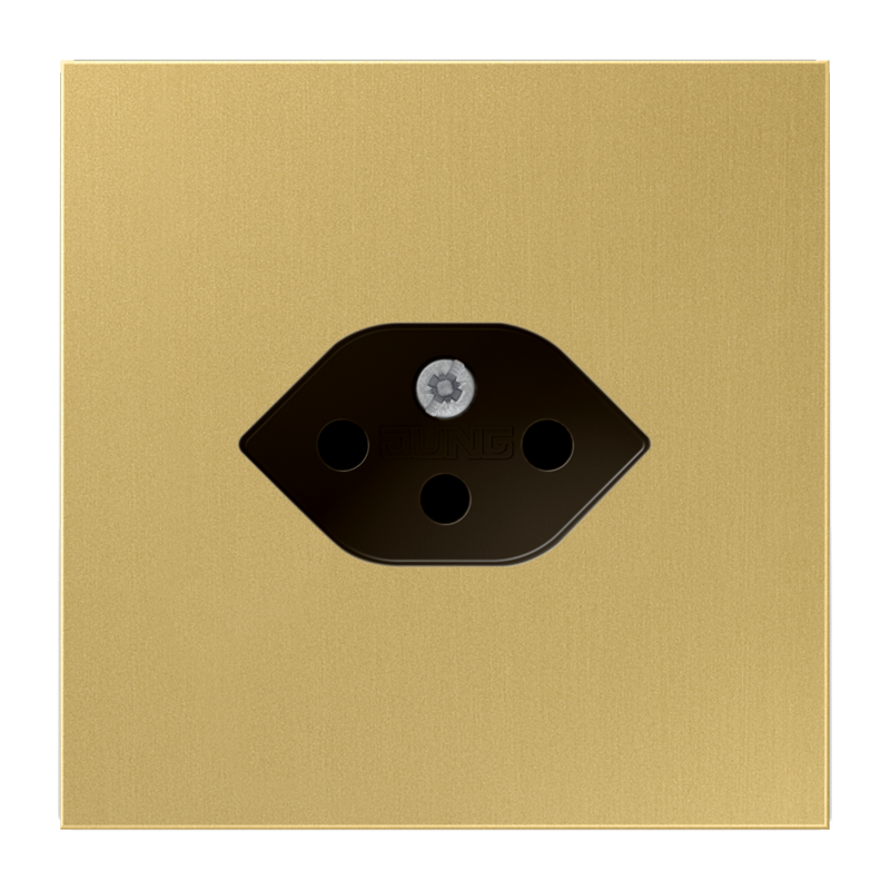 1-gang socket, Swiss system, type 13, classic brass | ME 1520-13 SEV C